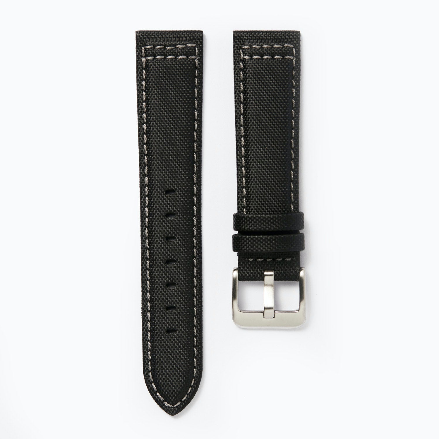 Time Tide Black Grey Stitch Nylon Sail Cloth Watch Strap Time Tide Time Tide Black Grey Stitch Nylon Sail Cloth Watch Strap Time Tide